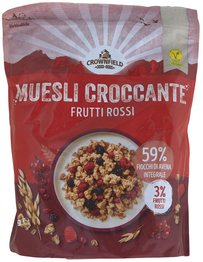 Test e Recensione CROWNFIELD (LIDL) MUESLI CROCCANTE FRUTTI ROSSI ...